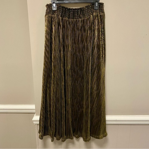 Cato | Skirts | Cato Gold Black Maxi Skirt Festive Sz L Nwt Metallic ...